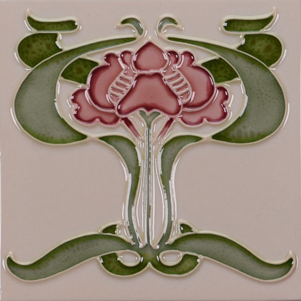 Mucha Rose on Cream – Olde English Tiles™